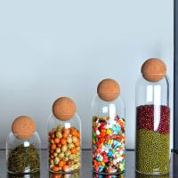 China Anti Deform Borosilicate Glass Spice Jar Storage Bottle 500ML 700ML 1200ML with Cork Stopper for sale