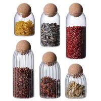 China Borosilicate Glass Food Canisters 500ml-1400ml Custom Logo for Tea Nuts Candy for sale