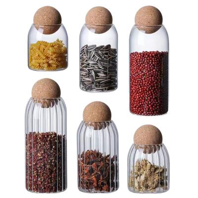 China Borosilicate Glass Food Canisters 500ml-1400ml Custom Logo for Tea Nuts Candy for sale