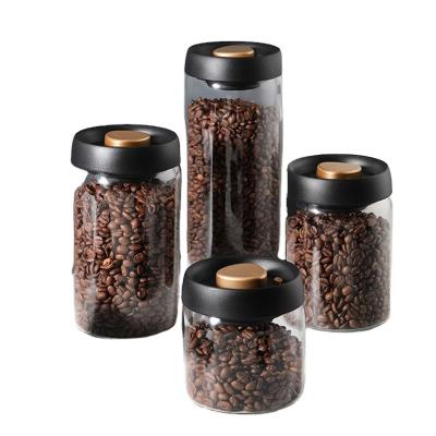 China Food Grade Borosilicate Glass Storage Jar 500ML 900ML 1200ML 1800ML Moisture Proof for Coffee Beans Tea for sale