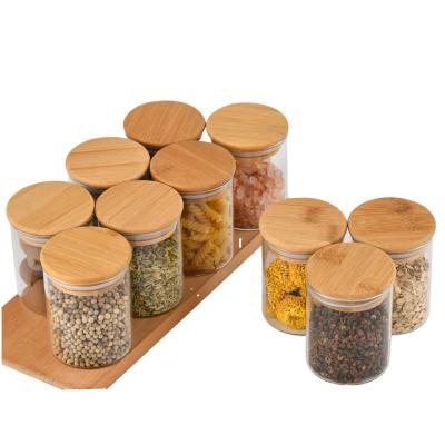 China 10oz Airtight Glass Storage Jars 300ml High Borosilicate Food Containers for sale