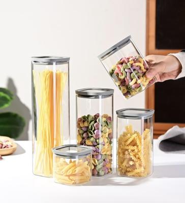 China Clear Airtight Borosilicate Glass Jars 500ml 750ml 1000ml for Pasta Rice Sugar Coffee Beans Custom Packing for sale