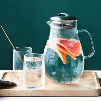 China 1.8L Clear Heat Resistant Borosilicate Glass Kettle with Handle Classic Design Tea Jug for sale