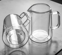 China Customized Borosilicate Glass French Press Pot Double Wall Heat Resistant 350ml 600ml 1L for sale