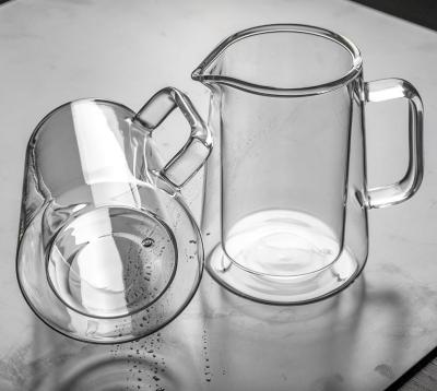 China Customized Borosilicate Glass French Press Pot Double Wall Heat Resistant 350ml 600ml 1L for sale