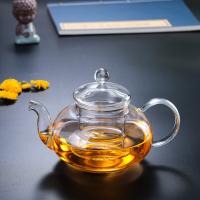 China Heat Resistant Clear High Borosilicate Glass Tea Pot 400-1000ml Custom Size for sale
