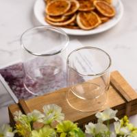 China Borosilicate Double Wall Glass Candle Vessel 200ML 400ML Custom Logo Home Decoration for sale