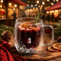China Double Wall Borosilicate Glass Mug 65ml Capacity Figure Shape Cup for Parties for sale