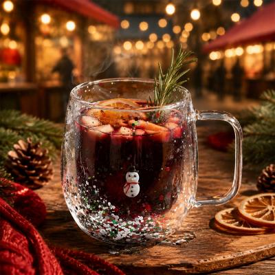 China Double Wall Borosilicate Glass Mug 65ml Capacity Figure Shape Cup for Parties for sale