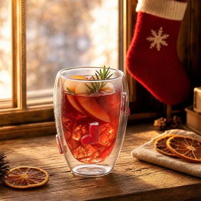 China 500ML High Borosilicate Glass Tumbler with Sequins and Glitter Egg Shape Drinking Cup for sale