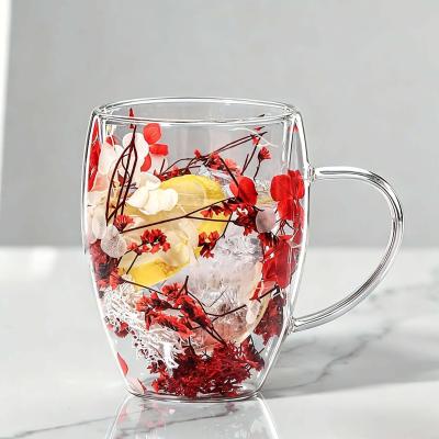 China 350 milliliters double-layer dried flower cup for sale