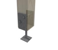 China Second Operation Custom Made Metal Brackets Pole Anchor for Wood Posts for sale