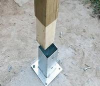 China Second Operation Custom Made Metal Brackets Pole Anchor for Wood Posts for sale