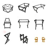 China Custom Metal Table Legs Triangle Bracket Glass Side Steel Dining Coffee Table Legs Wrought Iron 2020 for sale