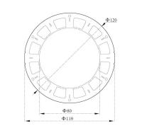 China Custom 120mm Brushless DC Motor Stator Rotor Assembly 12 Slots 8 Poles 375W 2000W for sale