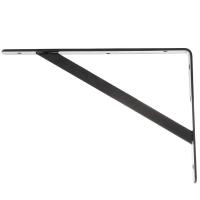 China Custom 12x8 Black Power Coating Heavy Duty Triangle Shelf Bracket and Drilling Process for sale