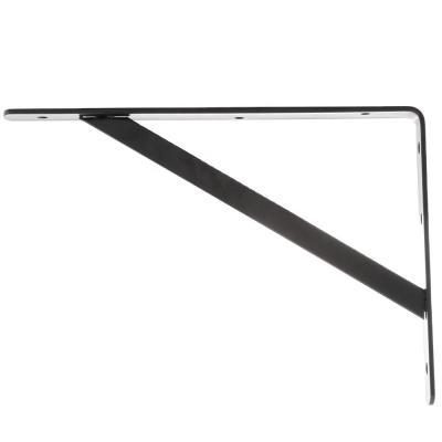 China Custom 12x8 Black Power Coating Heavy Duty Triangle Shelf Bracket and Drilling Process for sale