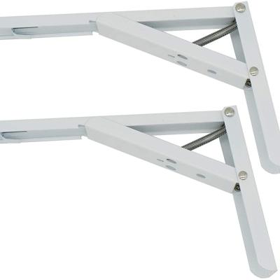 China 12 Inch Spring Loaded Folding Shelf Bracket 1.5-2.0mm Thick Wall Mount Heavy Duty for sale