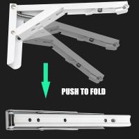 China 12 Inch Spring Loaded Folding Shelf Bracket 1.5-2.0mm Thick Wall Mount Heavy Duty for sale