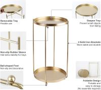 China Custom Size End Tables Pack of 2 for Small Spaces Durable Metal Frame 18x18x24 Inch for sale