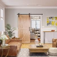 China Customized Color 6.6 FT Heavy Duty Sturdy Sliding Barn Door Hardware Kit for Industry for sale