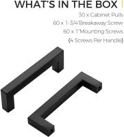 China Matte Black Square Cabinet Handles 5 Inch 4mm 5mm Thickness Customized Size for sale