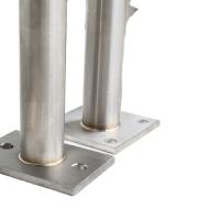 China Custom Powder Coated Steel Fence Post Base Brackets 0.4-3mm Thickness Aluminum for sale