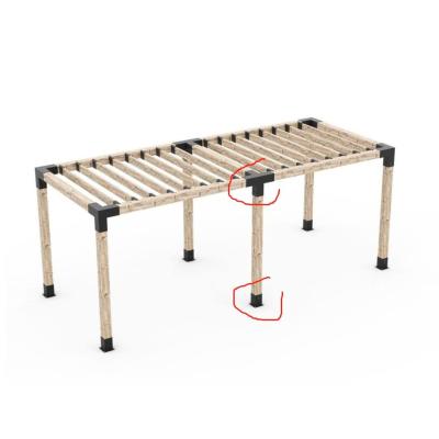 China Steel Pergola Corner Bracket Kit for 4x4 Wood Posts 1mm-12mm Thickness Elevated Wood Stand for sale