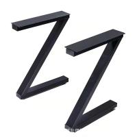 China Custom Aluminum Z Design Steel Dining Table Legs Industrial Style 80cm Height for sale