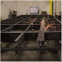 China Custom Welded Steel Frame Fabrication Heavy Duty Metal Parts Stamping 800 Ton Press for sale