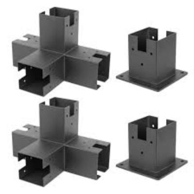 China Steel Pergola Brackets Kit Custom Size Zinc Plated Powder Coated for Outdoor Construction for sale