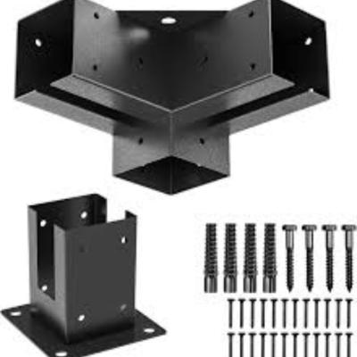 China Custom Steel Pergola Brackets Kit with Zinc Plated Finish for Heavy Duty Construction for sale
