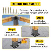 China Heavy Duty Galvanized Steel Pergola Bracket Kit for Wood Stand Custom Sizes 80-120 for sale