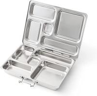 China Custom Stainless Steel Lunch Box 5 Compartments Heavy Duty Powder Coated 304 Grade for sale