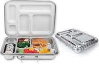 China Custom Stainless Steel Lunch Box 5 Compartments Heavy Duty Powder Coated 304 Grade for sale