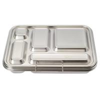 China Custom Stainless Steel Lunch Box 5 Compartments Heavy Duty Powder Coated 304 Grade for sale