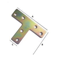 China Customized Anodized T Shape Wood Connecting Bracket 0.4-3mm Thickness Steel Stamping for sale