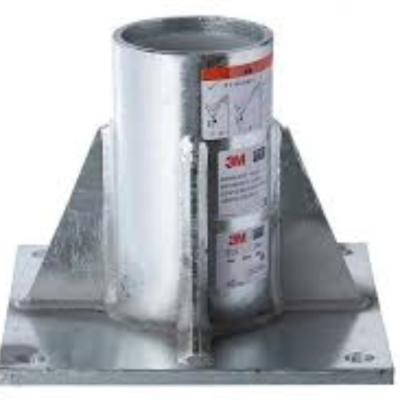 China Custom Metal Stamping Parts Floor Mount Base Plate Q235 Steel Electro-Plating Finish for sale