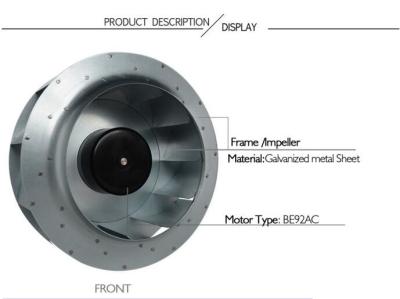 China Ec Centrifugal Fan 280mm 133W For Server Room Data Center Cooling for sale