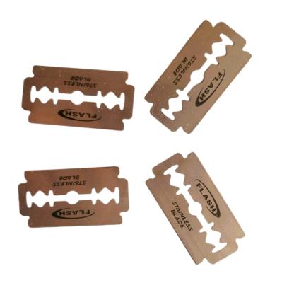 China Imported Sweden Stainless Steel Double Edge Safety Razor Blade 2.2x4.4cm Platinum Coated for sale