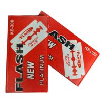 China Premium Platinum Coated Stainless Steel Double Edge Razor Blades 2.2x4.4cm 100 Pack for sale