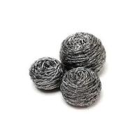 China AISI 410 Stainless Steel Wire Wool Scrubber Kitchen Scourer Pad 15g Cleaning Ball for sale