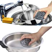 China Stainless Steel Scrubber 15g Heavy Duty Kitchen Scouring Pads for Pot Cleaning 410 for sale