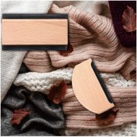 China Natural Beech Wood Cashmere Sweater Comb 75x45mm Fuzz Remover for Fabric Pilling for sale