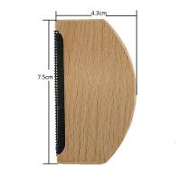 China Natural Wood Cashmere Comb 75x45mm Fuzz Remover for Sweaters and Fabrics for sale