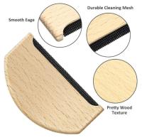 China Natural Wood Cashmere Comb 75x45mm Fuzz Remover for Sweaters and Fabrics for sale