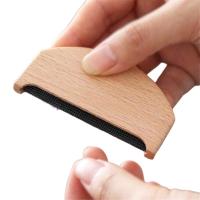 China Wholesale Custom Logo Eco Friendly Wooden Cashmere Comb 75x45mm Portable Wool Pilling Sweater Comb for sale