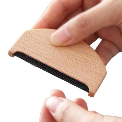 China Wholesale Custom Logo Eco Friendly Wooden Cashmere Comb 75x45mm Portable Wool Pilling Sweater Comb for sale