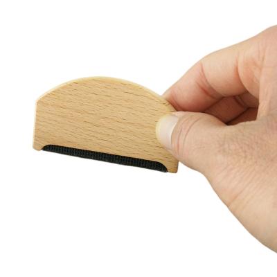 China Wholesale Custom Logo Wooden Beechwood Cashmere Comb 75x45mm for Sweater Fabric Pilling Removal for sale