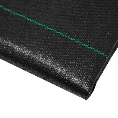 China Black Polypropylene Weed Mat Ground Cover 90gsm UV Treated Landscape Fabric 1.6m Width for sale